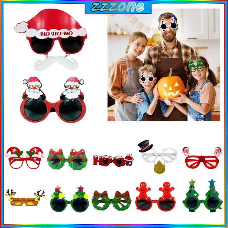 zzz Christmas Party Novelty Glasses Frame with Festival Santa White ...