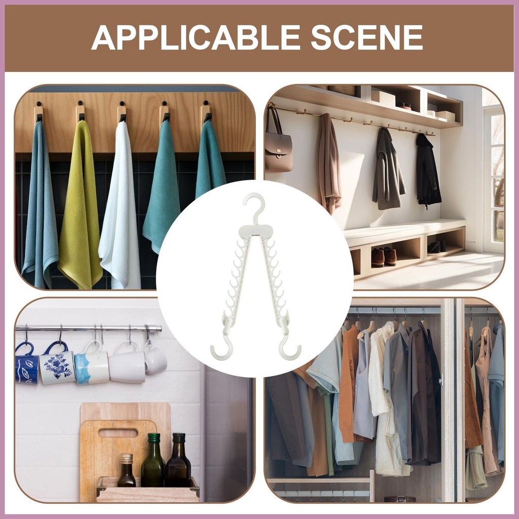 Wardrobe Closet Hanger Foldable Shirt Hangers Space Saving Multipurpose ...