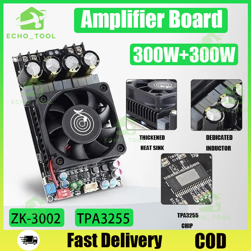 ZK-3002 Dual Channel Amplifier Board TPA3255 Chip 300W+300W Power Hifi ...
