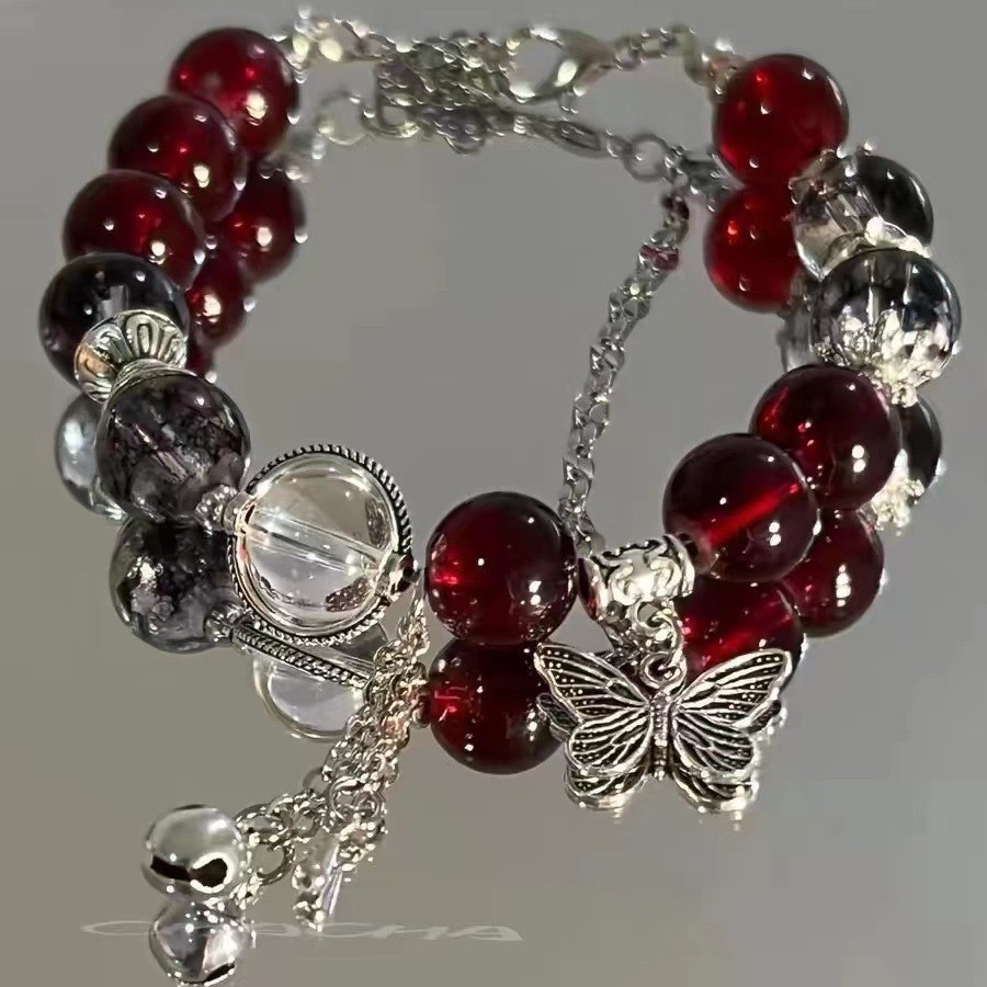 Gothic Blood Red Vintage Butterfly Demon Bell Ghost King Flower Cold ...