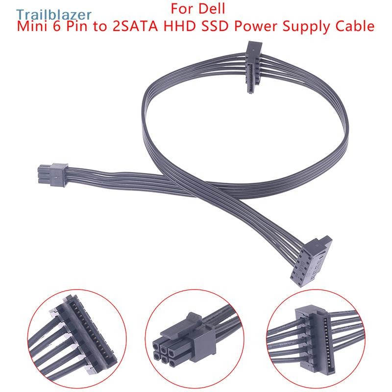 TBPH Mini 6 Pin to 2 SATA Hard Drive Cable SSD Power Supply Cable ...