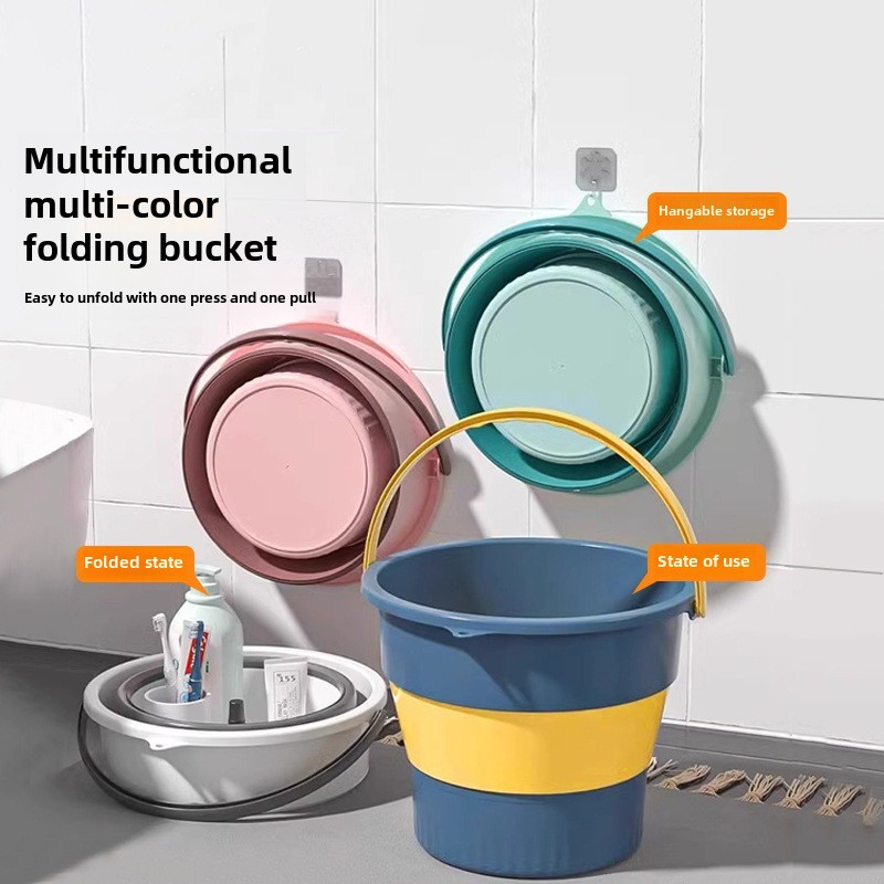 Folding Bucket Portable Household Large Washing Bucket Car Washing ...