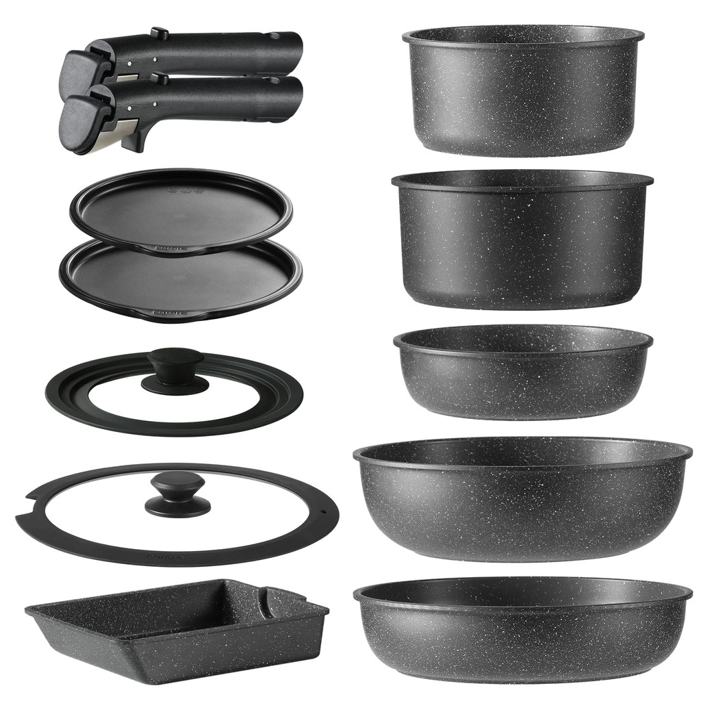 CAROTE CAROTE Frying pan set, 12 pcs, IH-Gas heat compatible, PFOA PFOS ...
