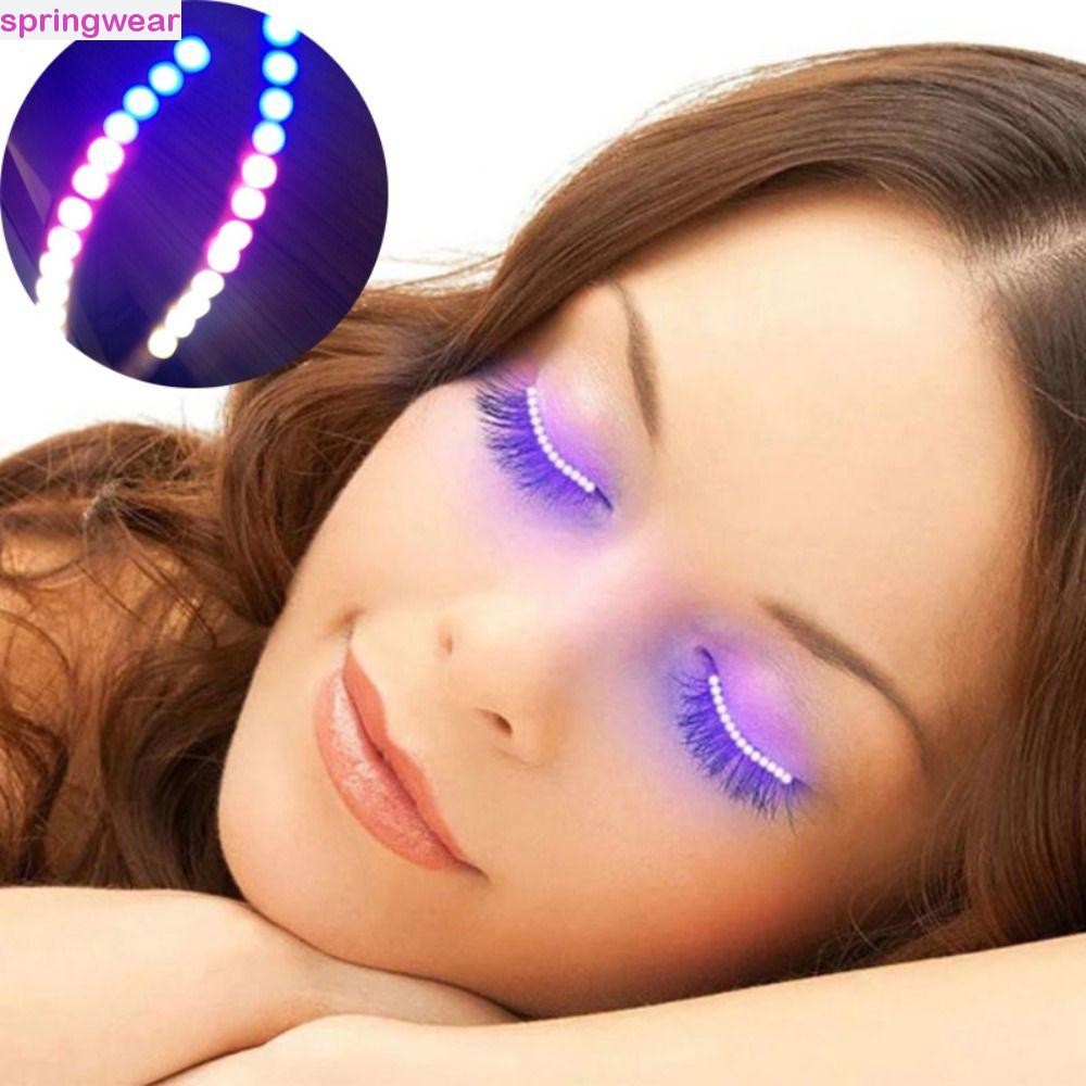 SPRINGWEAR LED luminous False Eyelashes, Colorful Waterproof Halloween ...