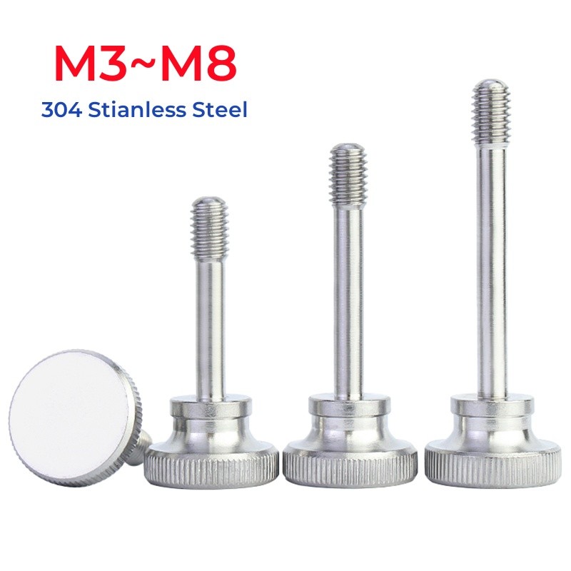 M3 M4 M5 M6 M8 304 Stianless Steel Loose Non-Detachable Knurled Thumb Screw Hand Tighten Curtain ...
