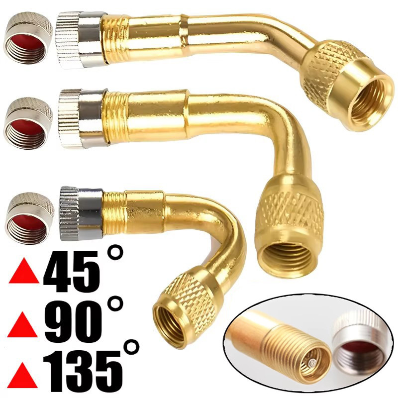 1 Pcs 45/90/135 Degree Angle Brass Air Tyre Valve Stem with Extension ...