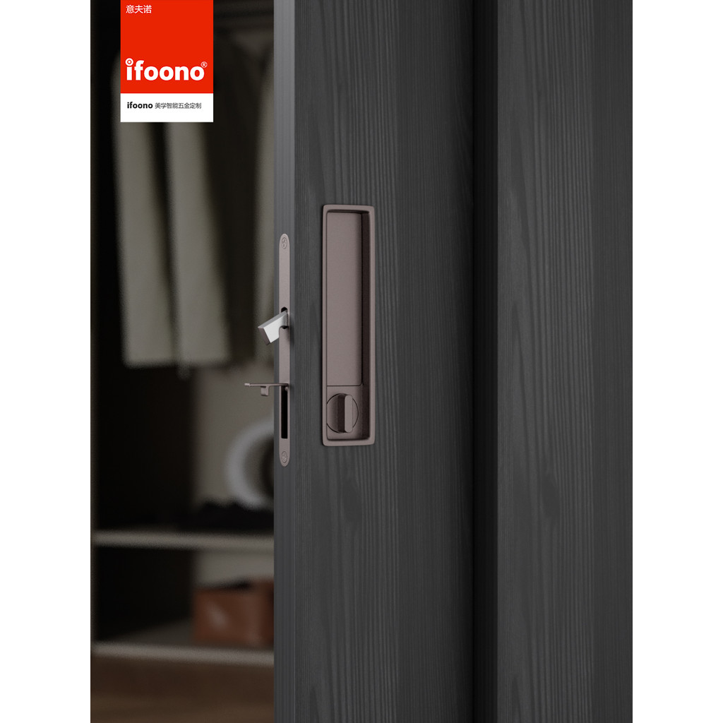 American Style Flange Coffee Pocket Sliding Door Lock Hidden Sliding ...