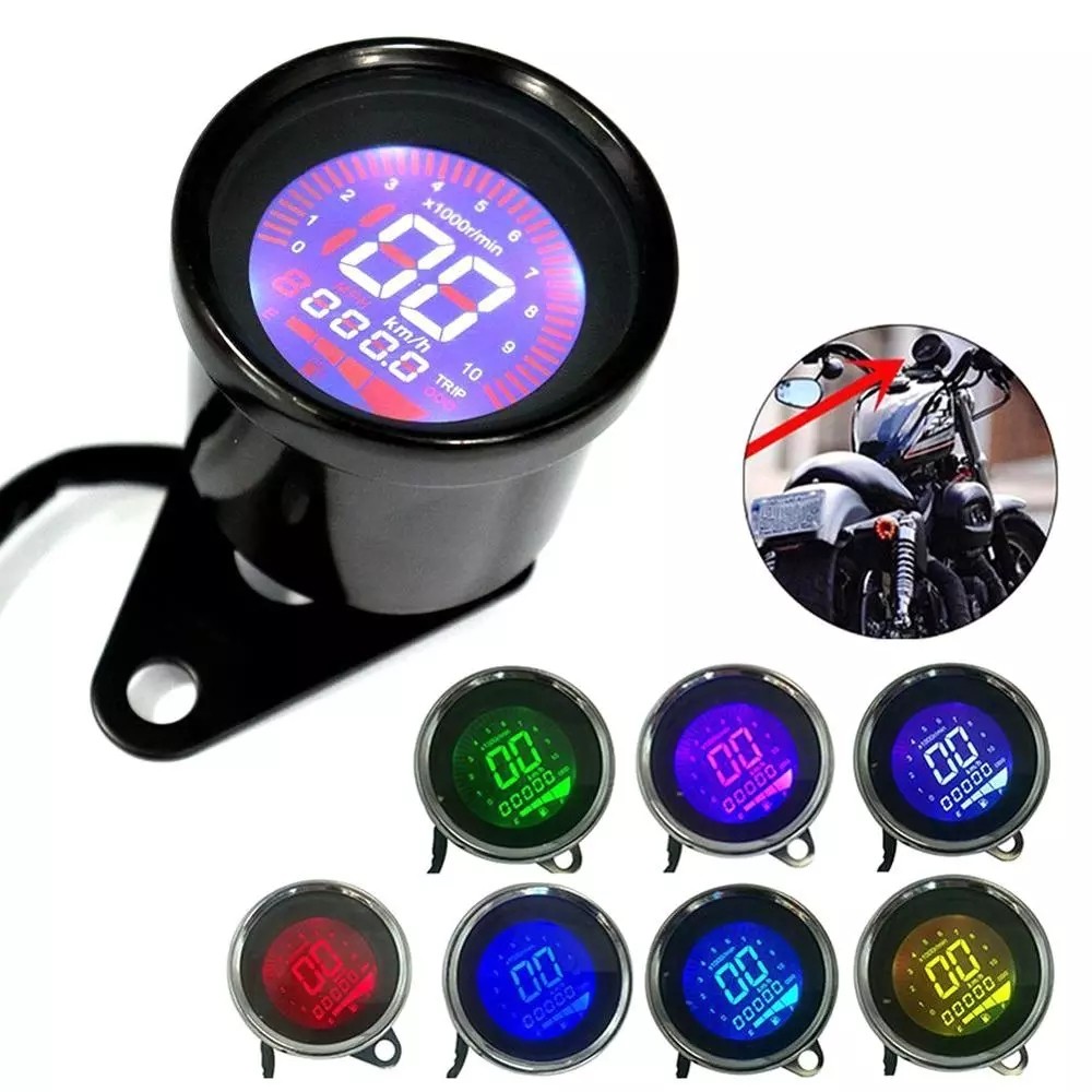 CG125 Motorcycle led LCD Meter Retro Modified Universal Tachometer Fuel ...