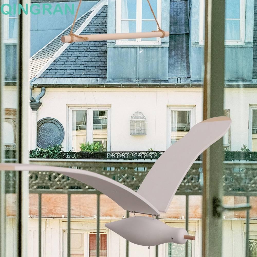 QINGRAN Flying Seagull Hanging Ornament, Wooden Creative Flying ...