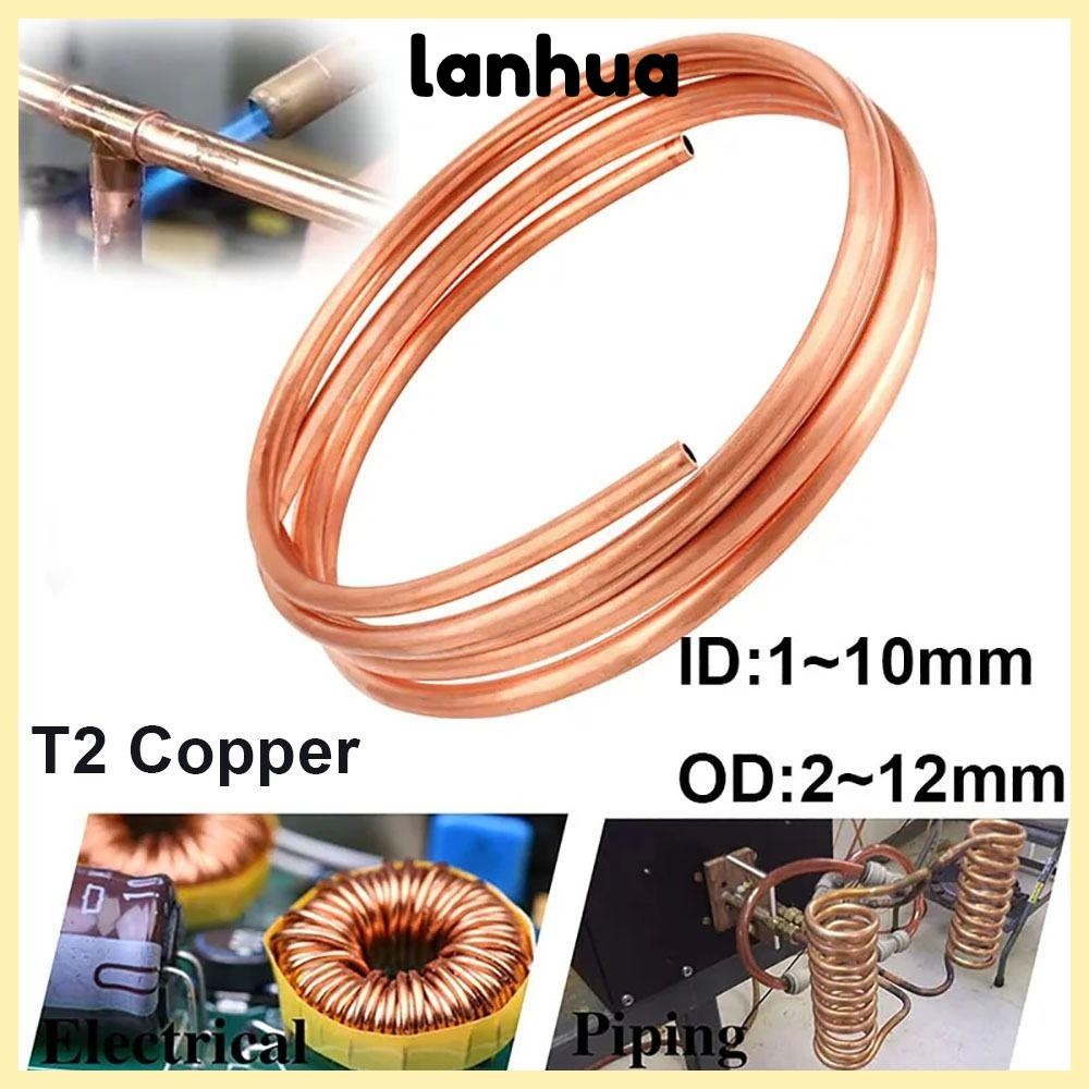 LANHUA 1Pcs Copper Tube Coil, 99.9% Pure Copper 1 Meter T2 Copper ...