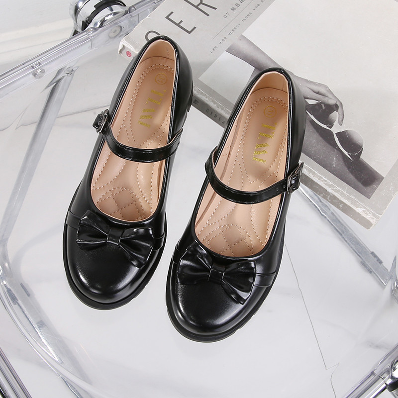 Size 25---36 fashion Trendy and Versatile Black School Shoes for Girls ...