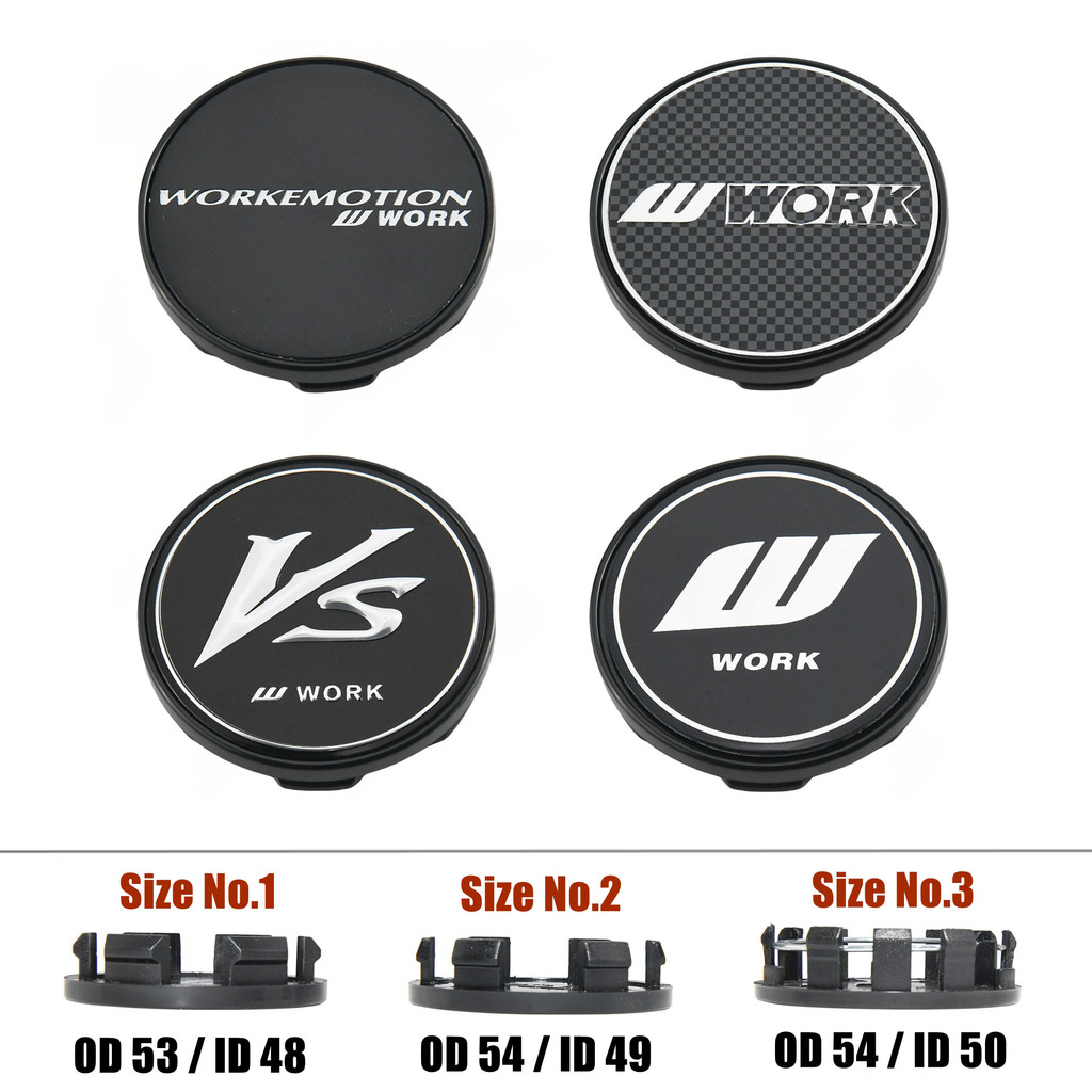 WORK Center Cap 53mm/54mm Wheel Cap EQUIP Wheel Cover Cap MEISTER Hub ...
