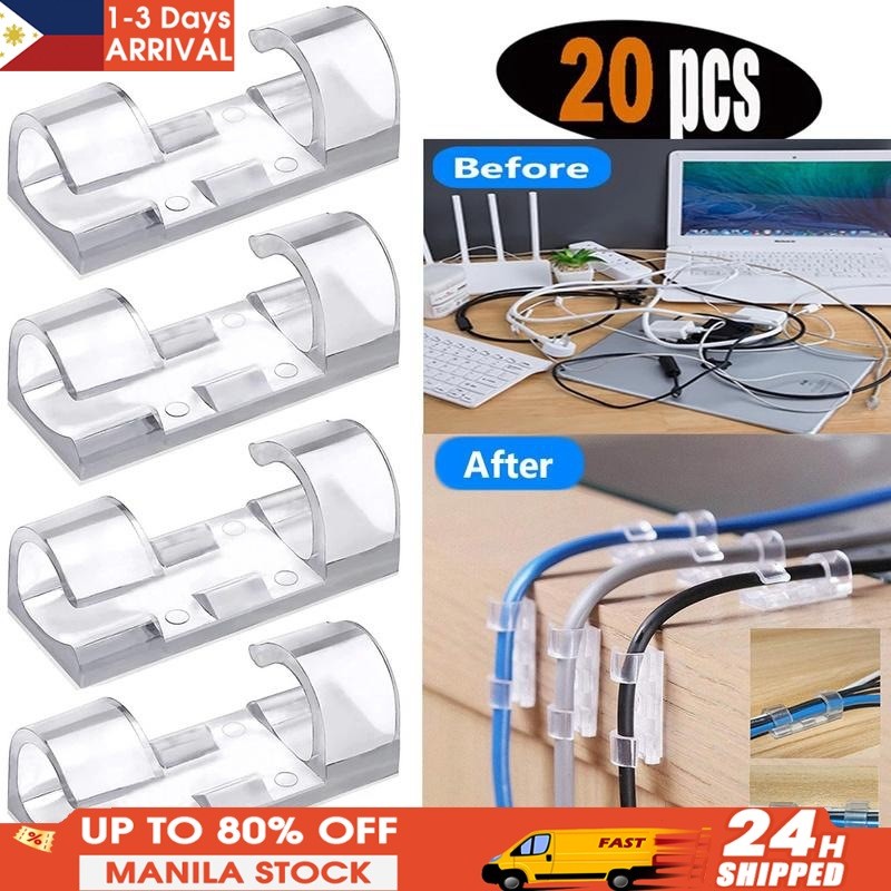 Phone Cable Organizer Clips - Wire Manager Cord Holder - USB Charging ...