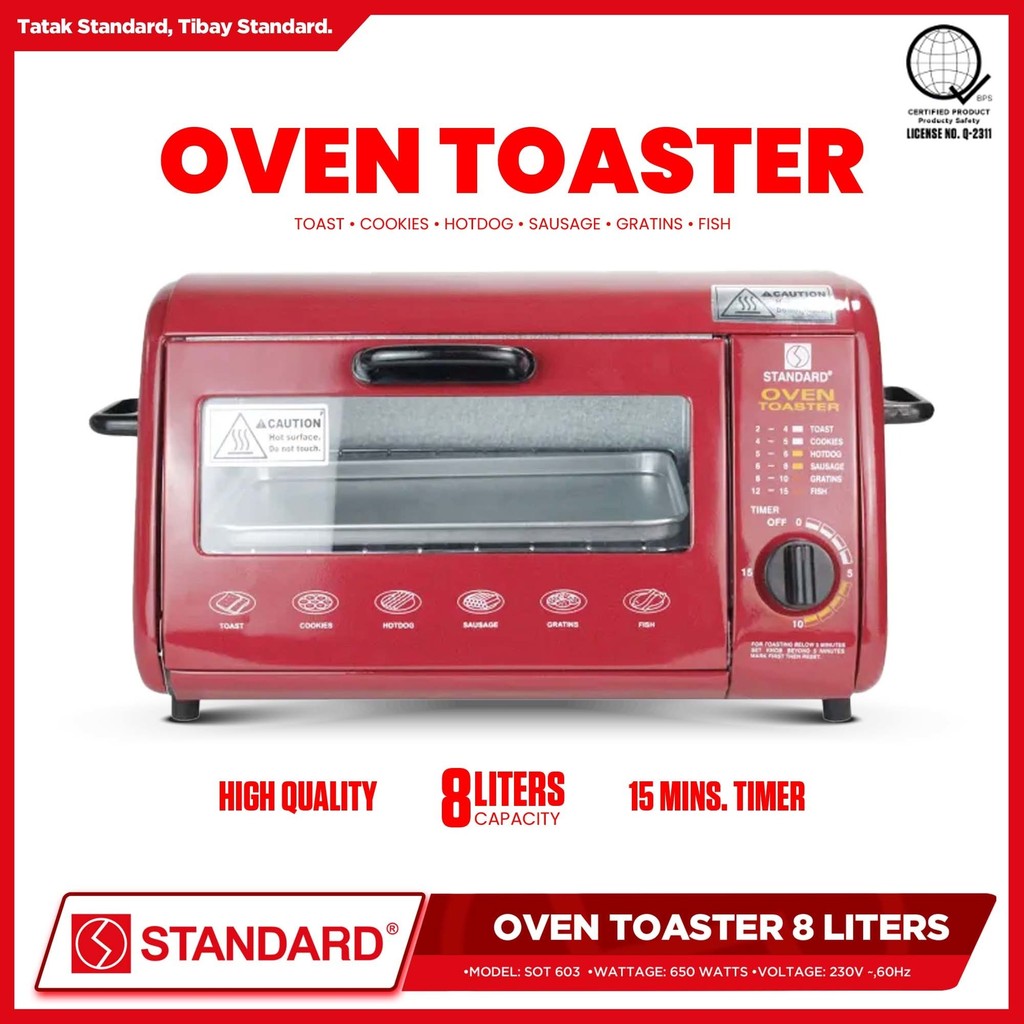 Standard oven Toaster 8 Liters Capacity 650W -Gold Mind | Shopee ...