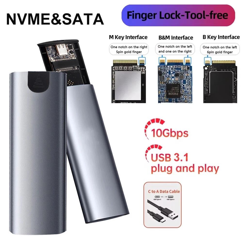 M2 SSD Enclosure NVMe SATA 20Gbps PCIe M.2 SSD Case Portable USB C 3 ...