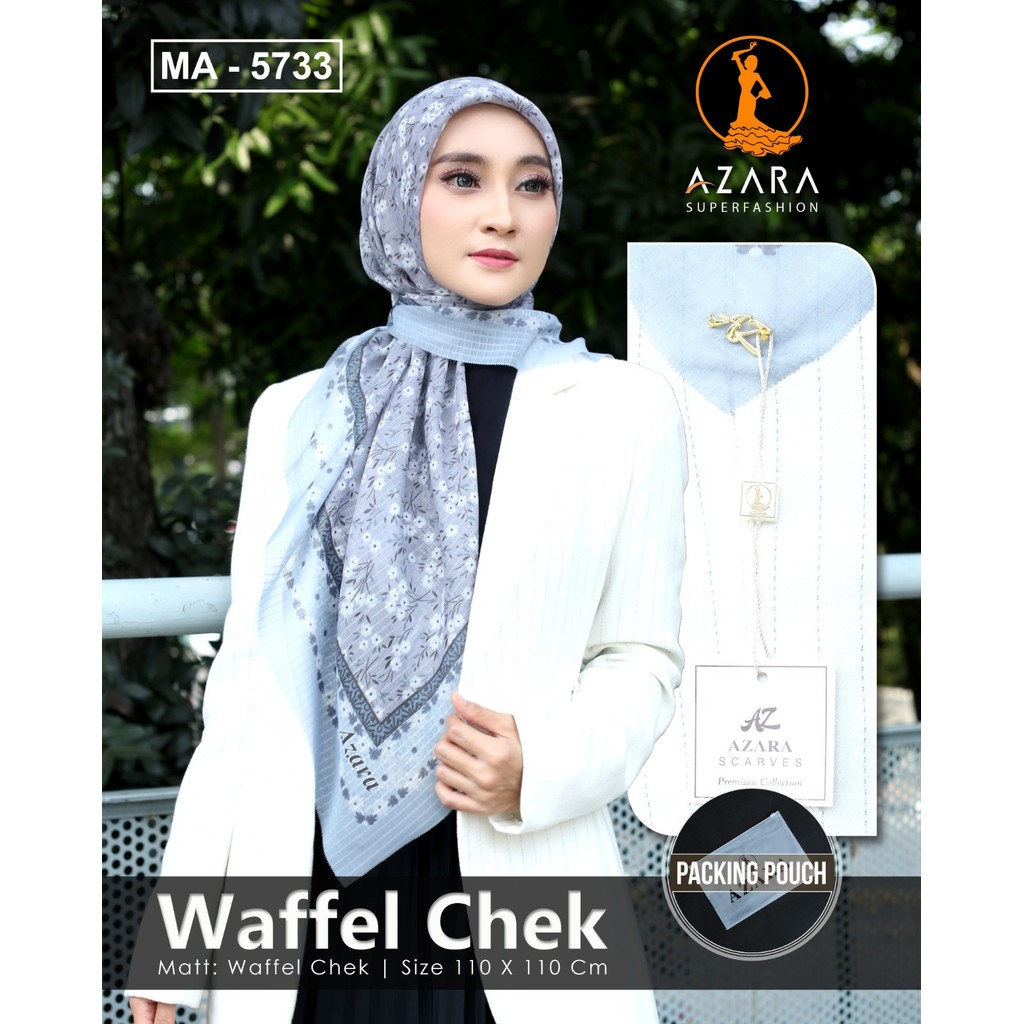 Waffel Chek Rectangular Hijab with Azara Logo Motif (Free Pouch ...
