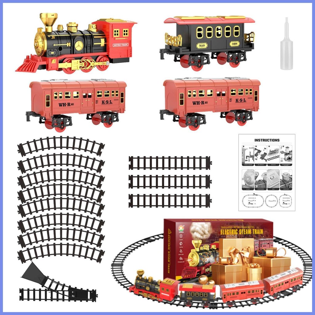 Kids Train Set Classic Train Set Electric Sound Train Toy Locomotive ...