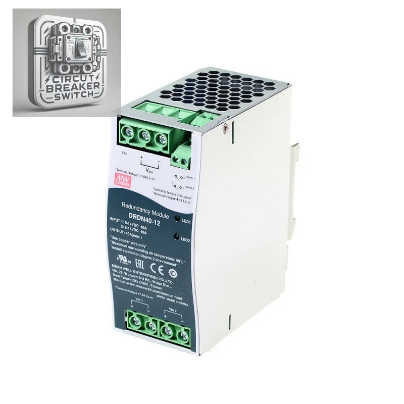Original Mean Well DRDN40-12 meanwell 12V DC 40A DIN Rail Type ...
