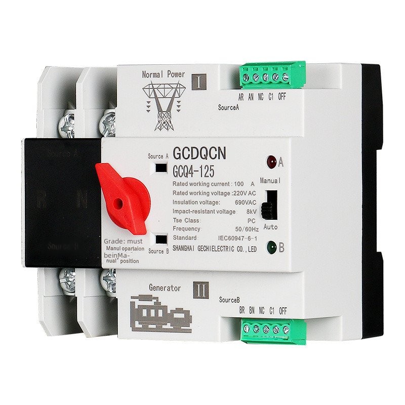 Dual Power Automatic Transfer Switch2P Millisecond Continuous Electric ...