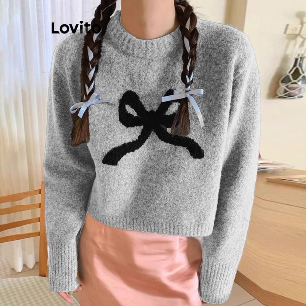 Lovito Women Sporty Plain Pattern Sweater LNA79188 | Shopee Philippines