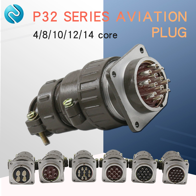 Aviation Plug Socket Round Connector P32 Series 4.8.10.12.14.19 Core ...