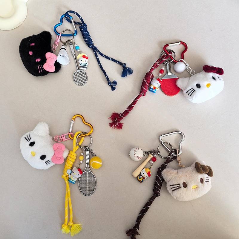 Cute Keychain Creative Baseball Keychain Ping Pong Badminton Tennis ...