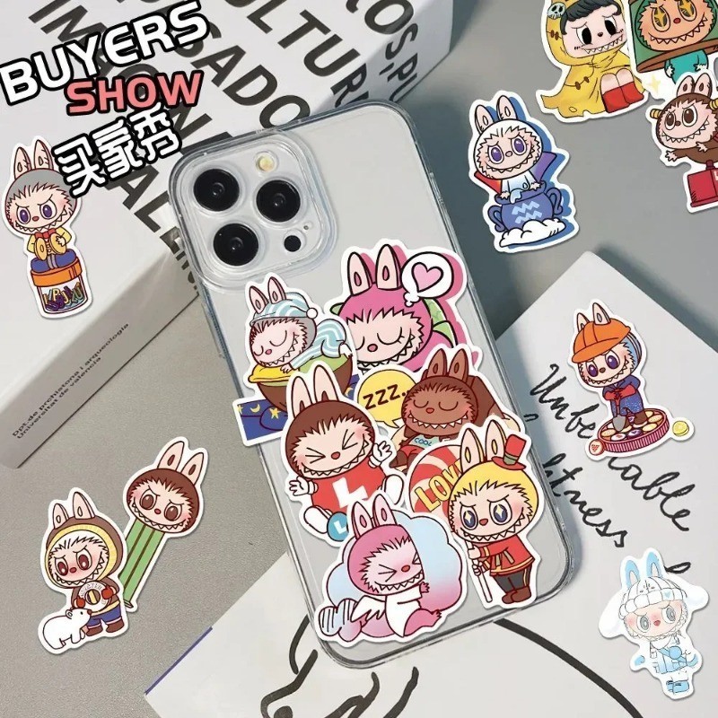 80pcs 2025 new Labubu cartoon waterproof stickers cute bag water bottle ...
