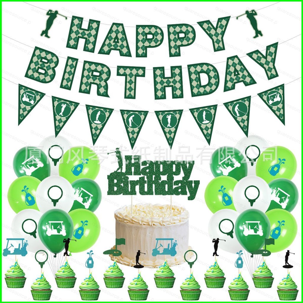 SQA Sports Golf Theme Happy Birthday Party Decoration Set Cake Topper ...