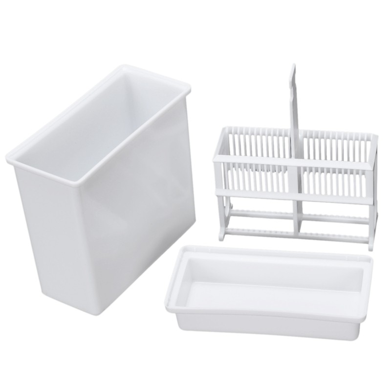 GG+2 in 1 White 24 Pieces Microscope Slides Staining Rack Dish Set ...