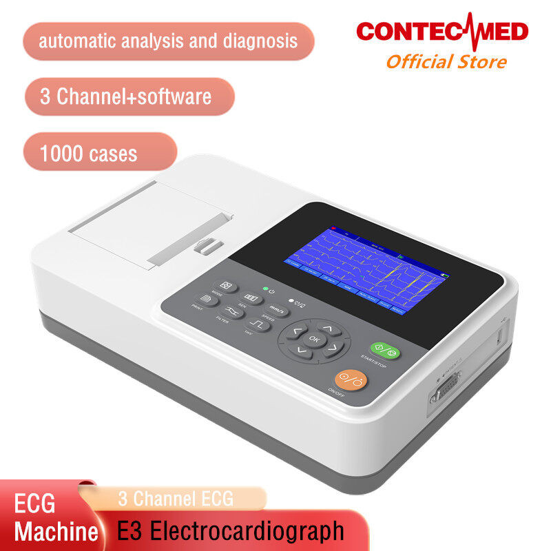 GG+ContecMed E3 Portable 3 Channel 12 lead ECG Machine Interpretation ...