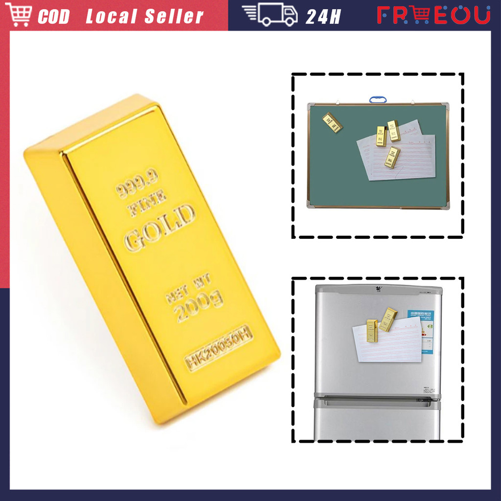 Gold Bar Toy for Paperweight Door Stop ABS Magnetic Gold Bar Fake ...