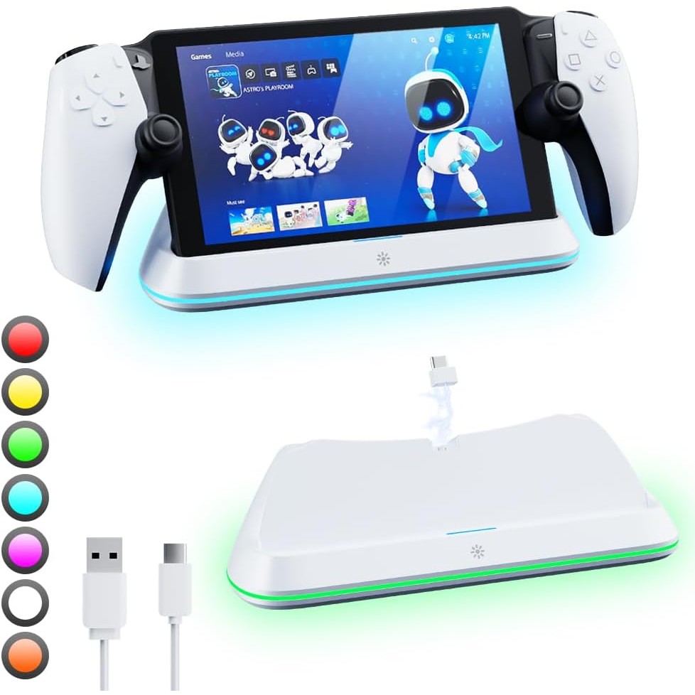 Charging Stand for PlayStation Portal,PS Portal Stand with 7 RGB Light ...