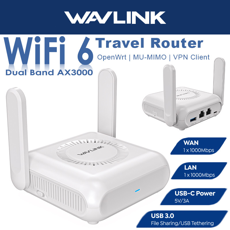 WAVLINK AX3000 Travel VPN Router Portable Mini Wireless Router With ...
