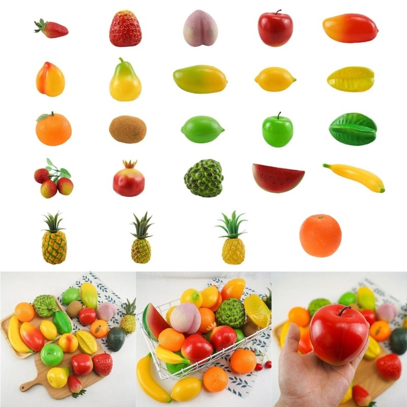 MY* 6Pcs Artificial Fruit Plastic Fruit Realistic Fake Fruit Simulation ...