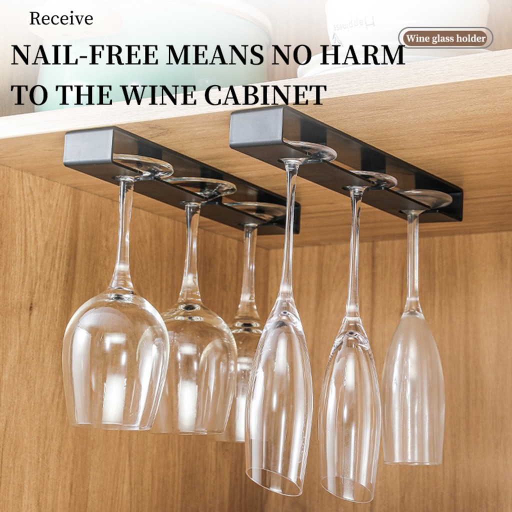 Wine Glass Holder Hanging Wine Glass Holder In Kitchen Upside-down Rack ...