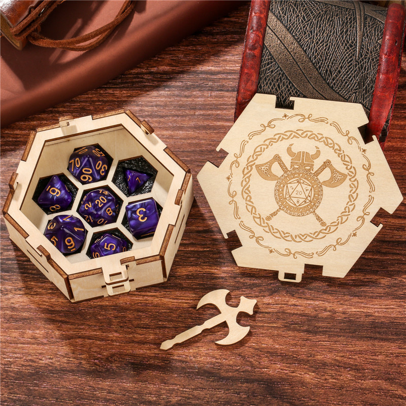 7pcs/set Plastic Polyhedral Dices for DND Role Play Game with Hexagonal ...