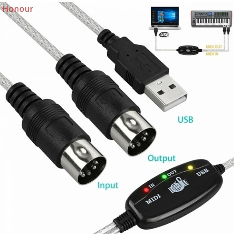 [Honour] USB IN-OUT MIDI Cable Converter PC to Music Keyboard Adapter ...