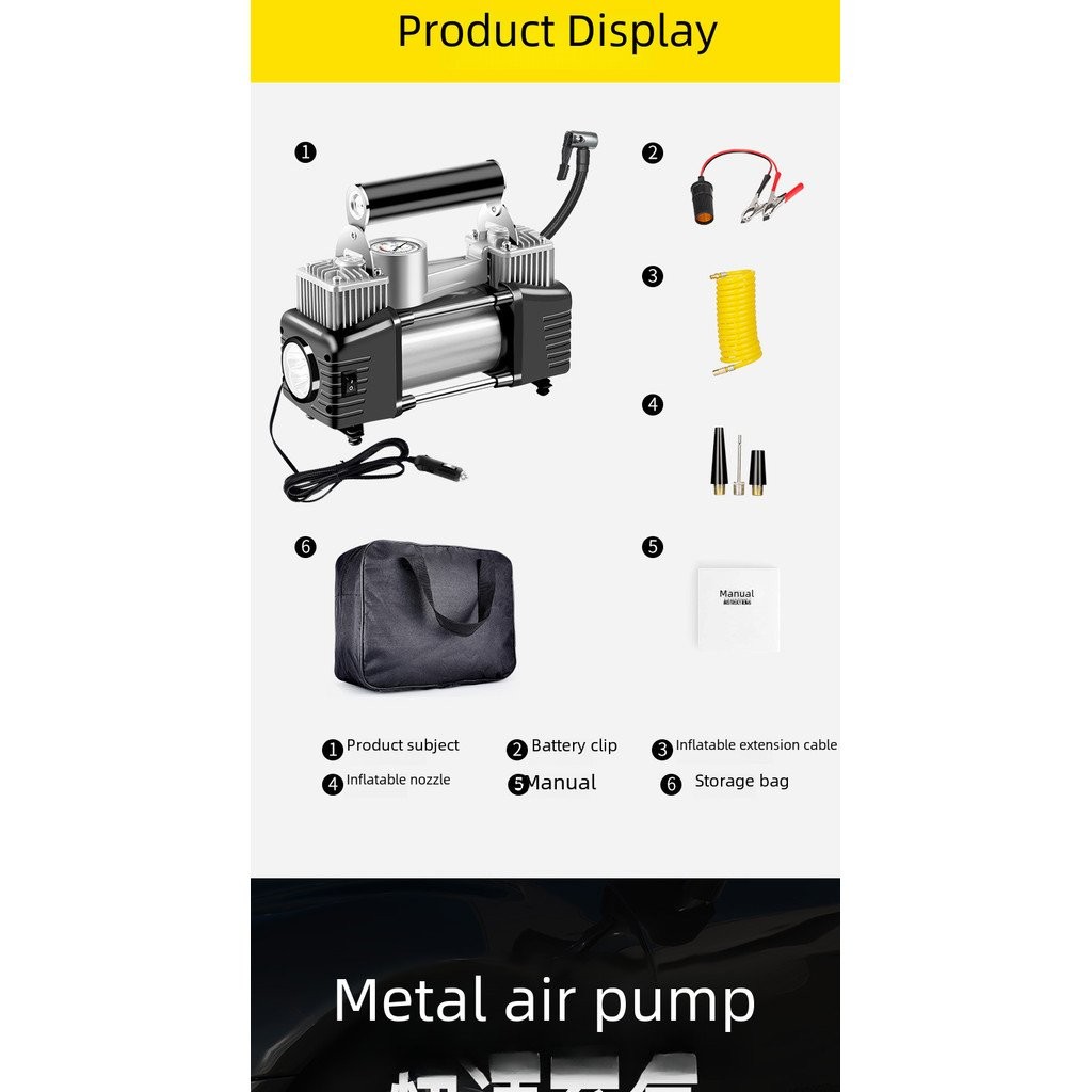 SOURCE Factory Vehicle Air Pump Double Cylinder Air Pump Car Tire ...