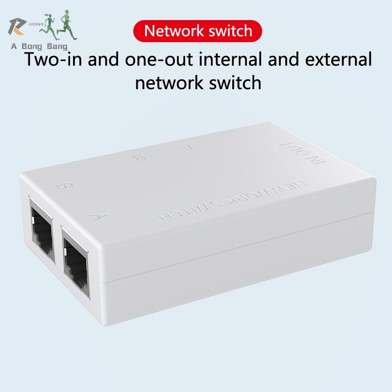 Abongbang High Quality Plastic Rj45 Network Switch 2 Port Lan Ethernet Network Box Switcher Rj45