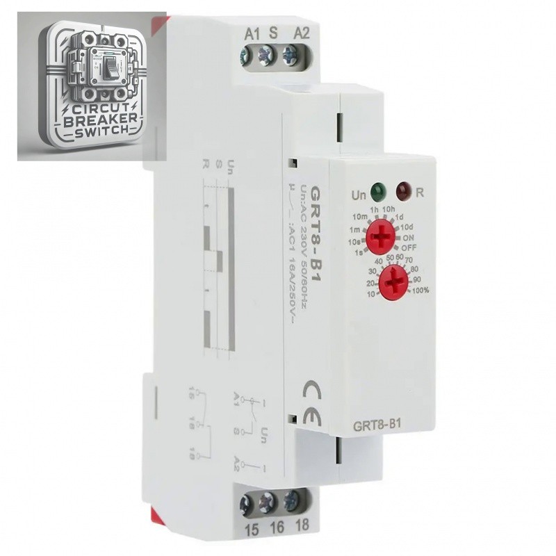 GRT8-B1 Mini Power Off Delay Time Relay Timer Relay DIN Rail Type AC ...