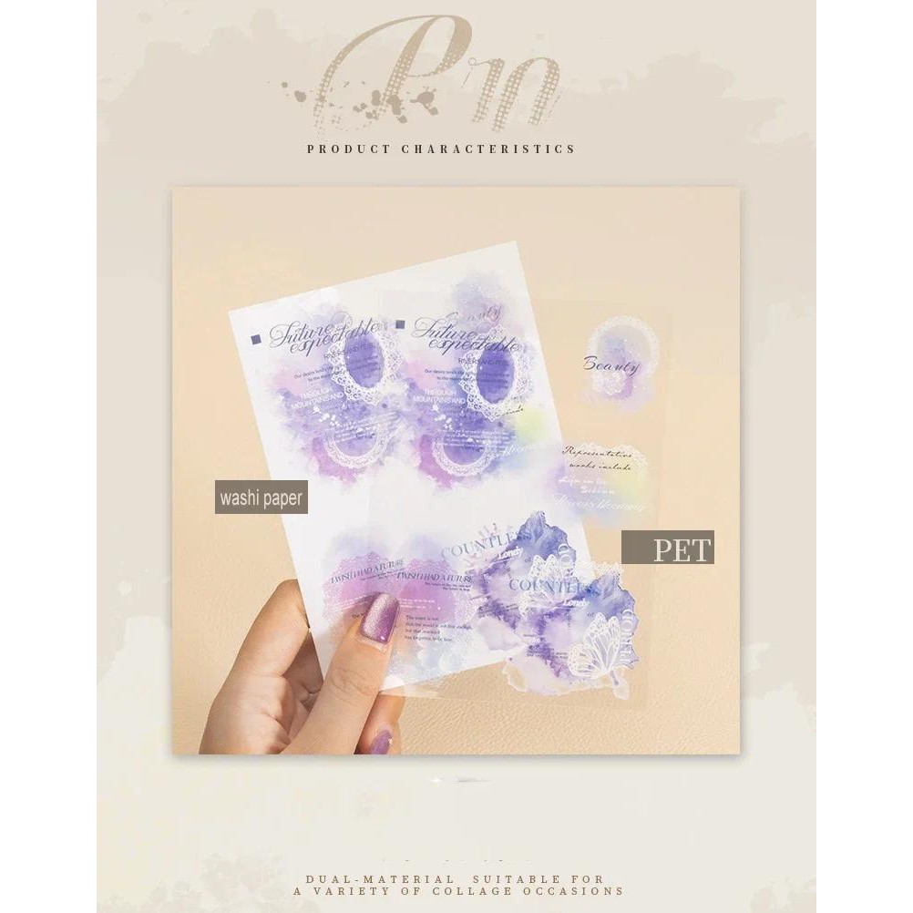 JIANWU A Watercolor Album Series Vintage Smudge Label Landscaping ...