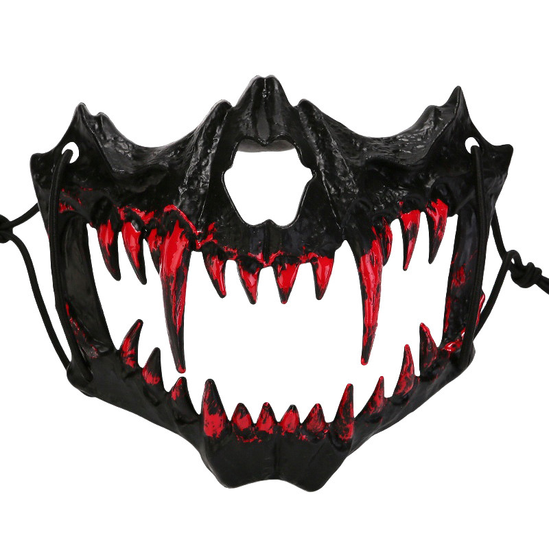 GMARTY Halloween Mask Half-face Mask Cos Dragon God Fierce Tiger Night ...
