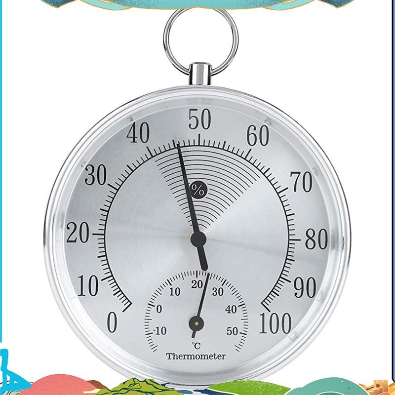 Indoor Outdoor Analog Thermometer Hygrometer Temperature Humidity Meter ...