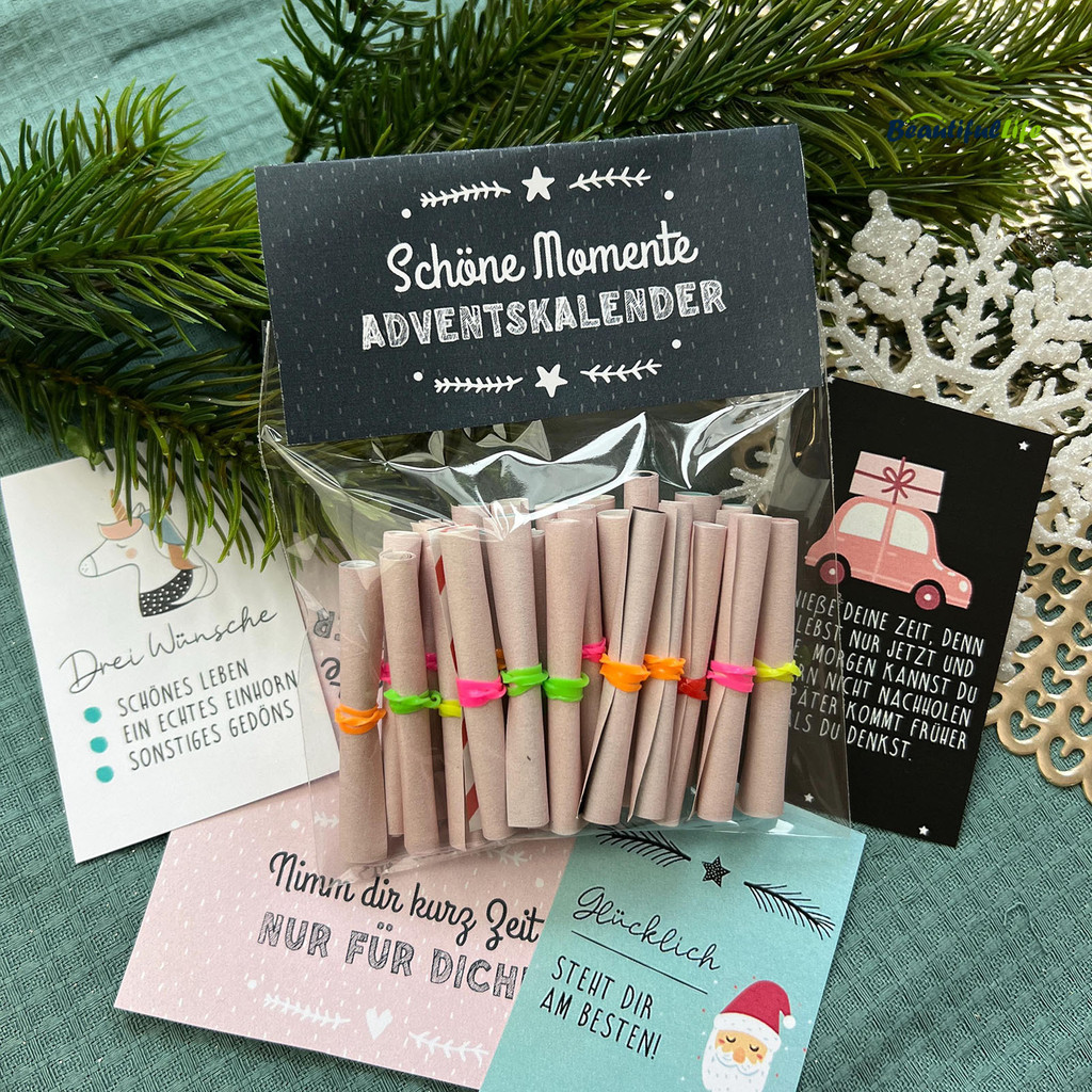 Beautifullife 24Pcs Advent Calendar Ticket DIY Lucky Ticket Calendar ...