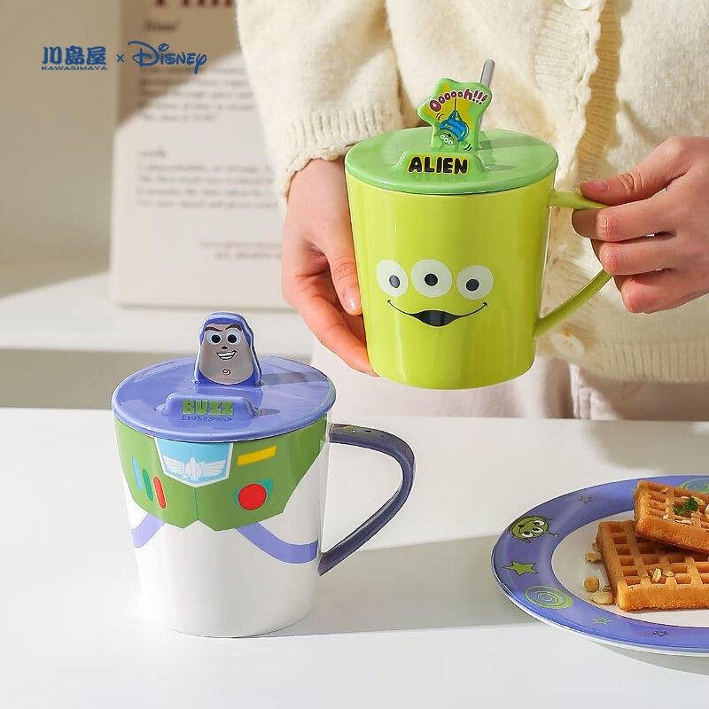 Toy Story Ceramic Cup Buzz Mug Cartoon with Lid and Spoon Boy Birthday ...