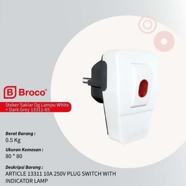 Broco Switch Plug + Lamp 13311 Electrical Connection Plug | Shopee ...