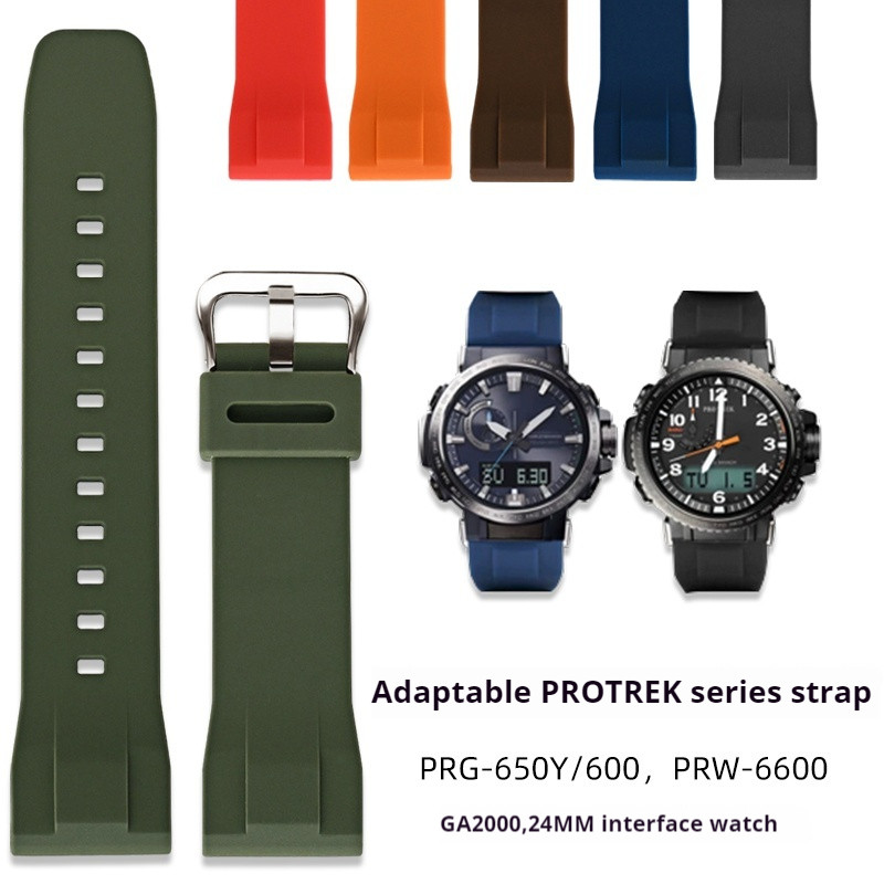 High Tensile Silicone Strap for Casio PROTREK Series PRG-650Y/600 PRW ...