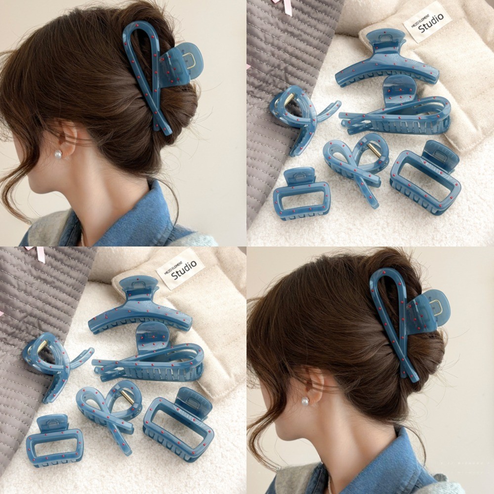 Drip Glaze Wave Dot Fog Blue Grip Clip High-end Feel Temperament Dished ...