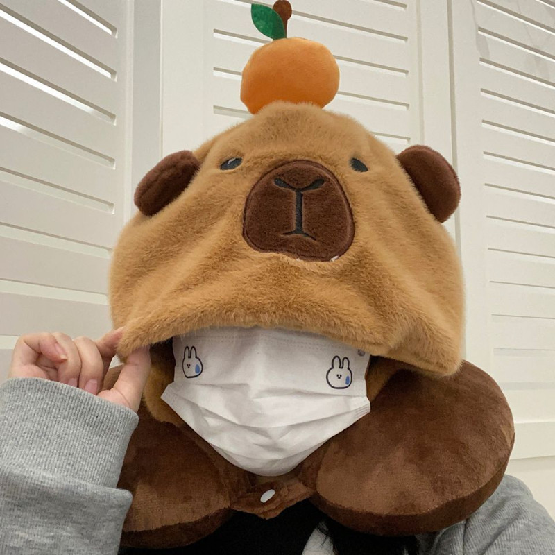 Cute and Adorable Capybara Office Nap Pillow Capybara Hooded u Type ...