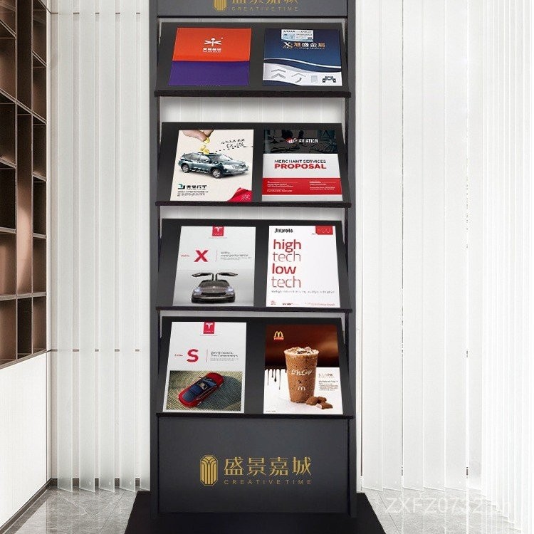 Vertical Magazine Rack Real Estate Display Stand Brochure Holder Floor ...